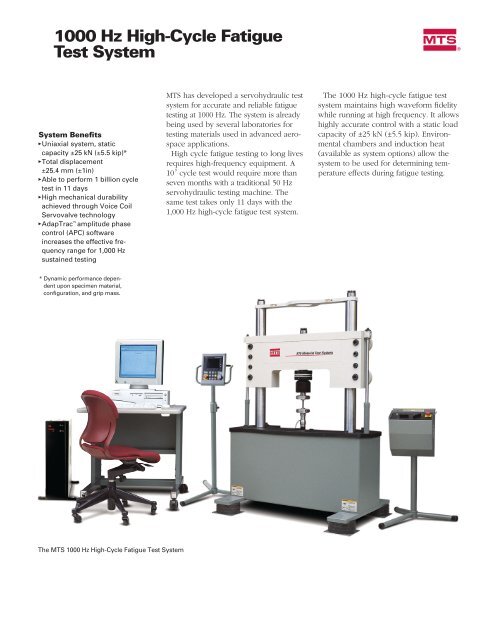 1000 Hz High-Cycle Fatigue - MTS