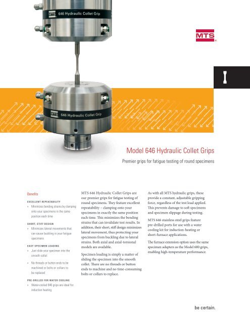 Model 646 Hydraulic Collet Grips - MTS