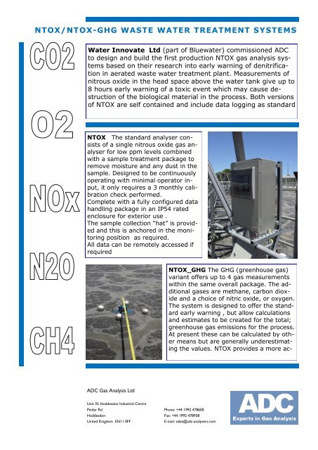 ntox/ntox-ghg waste water treatment systems - ADC Gas Analysis
