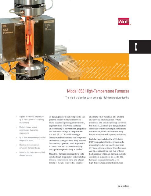 Model 653 High-Temperature Furnaces - MTS