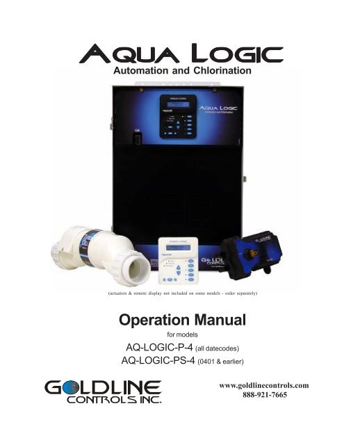 Aqualogic P4 Operation Manual - Inyo Swimming Pool Products