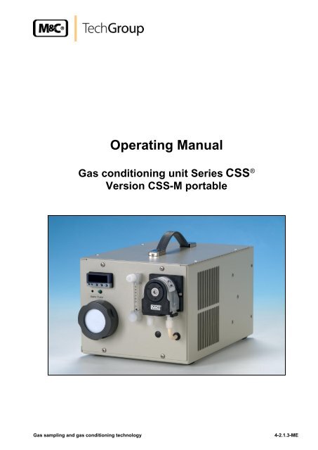 Operating Manual Gas conditioning unit Series CSS - M&C