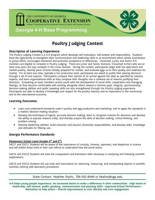 Poultry Judging Contest - Georgia 4-H
