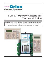 VCM - Controller Technical Guide - Orion Control Systems