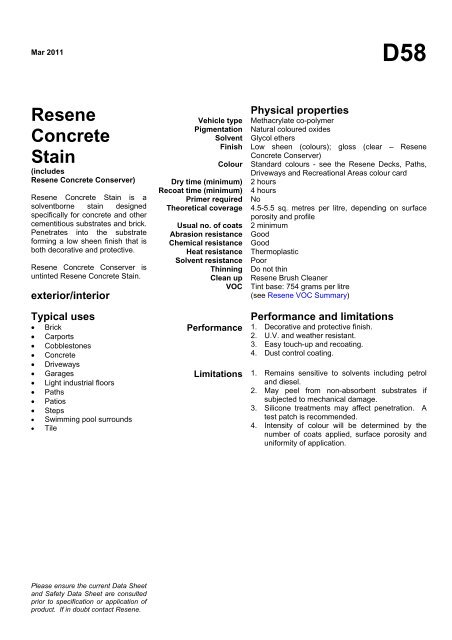 d58 - Resene Concrete Stain and Conserver