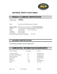 MATERIAL SAFETY DATA SHEET LENCIA - Earth Basics
