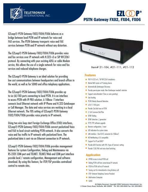 Data Sheet (PDF) - Teletronics International, Inc