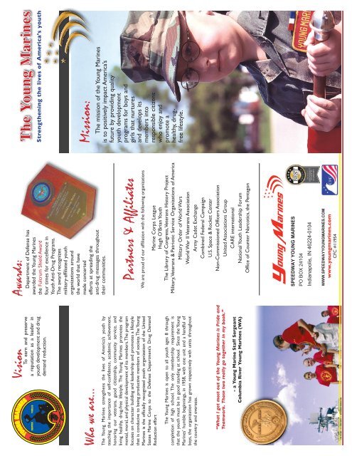 Full Color tri-fold Brochure - Speedway Young Marines