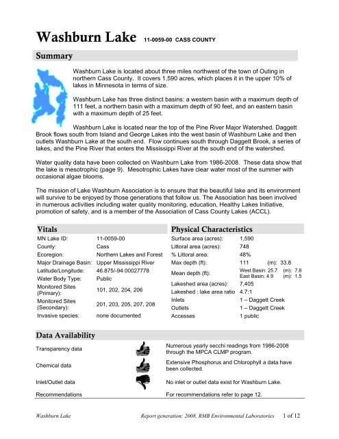 Washburn Lake - Cass County, Minnesota