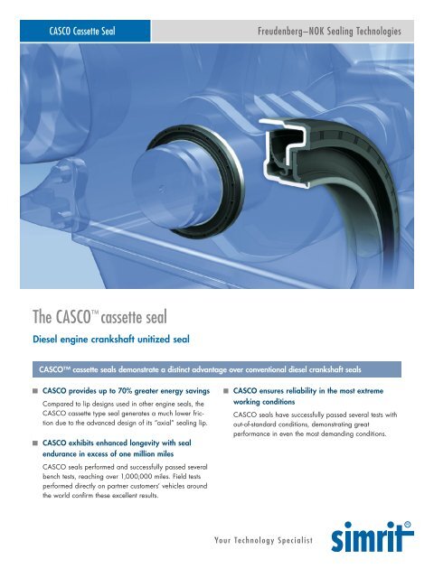 The CASCOâ ¢ cassette seal - Simrit
