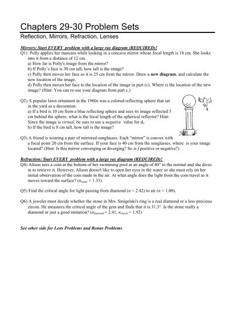 Chapters 29-30 Problem Sets