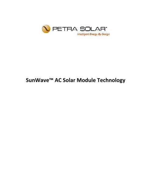 SunWave AC Solar Module - Harvester Energy Canada
