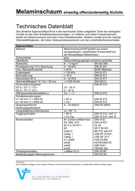 Technisches Datenblatt