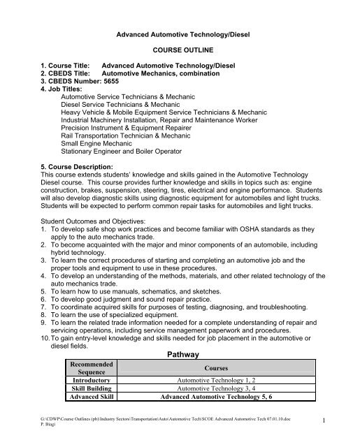 Automotive Technology/Diesel, Advanced