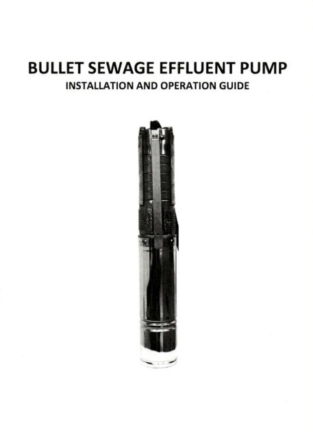Bullet BP20 High Head Effluent Pump Maunal - Septic Tank Parts