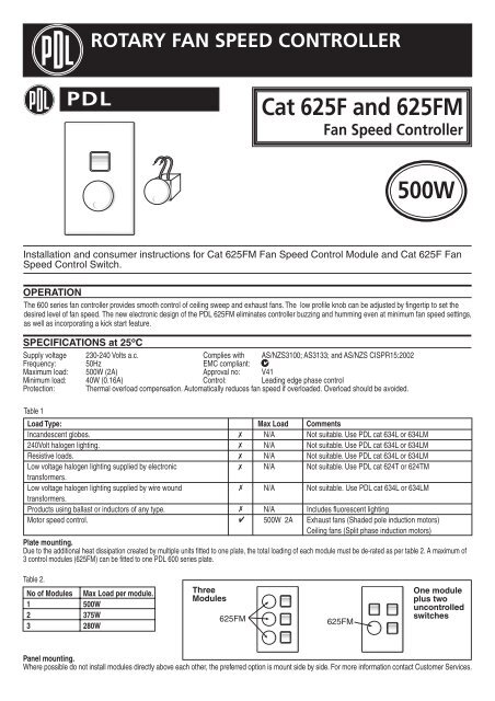 Installation Sheet - PDL