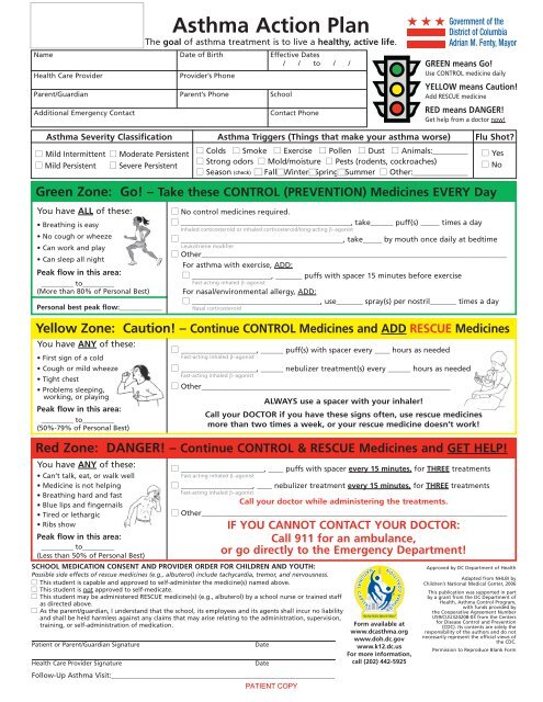 CNMC Asthma Action Plan UPO - DC Asthma Coalition