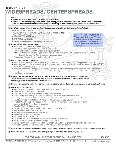 Installation Instructions - Watermark Designs