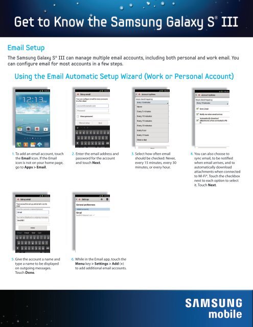 Email Setup Using the Email Automatic Setup Wizard ... - US Cellular