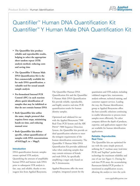 Quantifilerâ ¢ Human DNA Quantification Kit Quantifilerâ ¢ Y Human ...