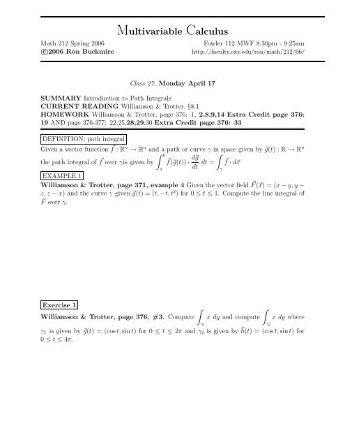 Multivariable Calculus