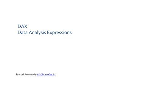 Data Analysis Expressions