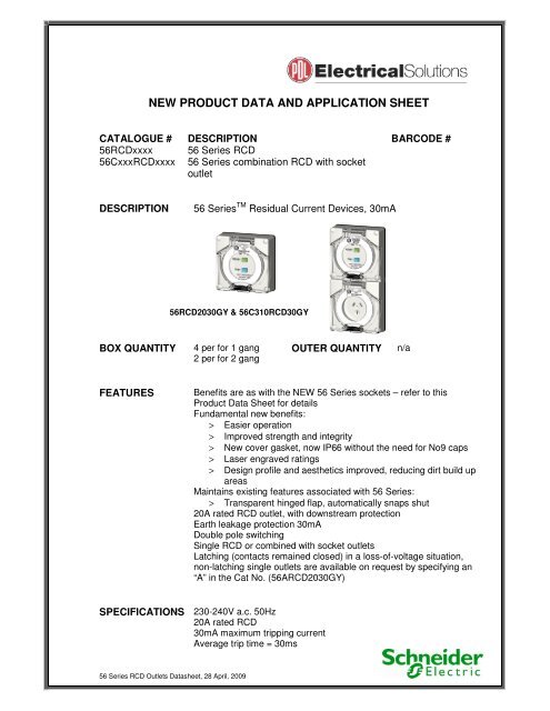 NEW PRODUCT DATA AND APPLICATION SHEET - PDL