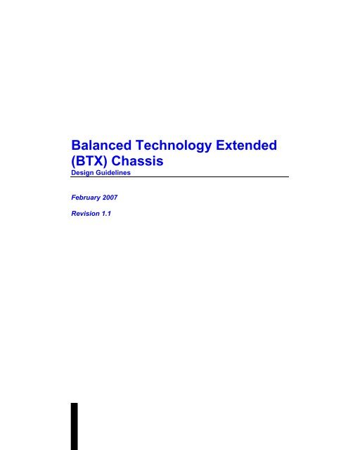 Balanced Technology Extended (BTX) Chassis - FormFactors.org