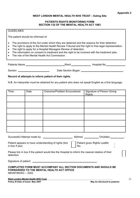 RECORD OF INFORMATION GIV