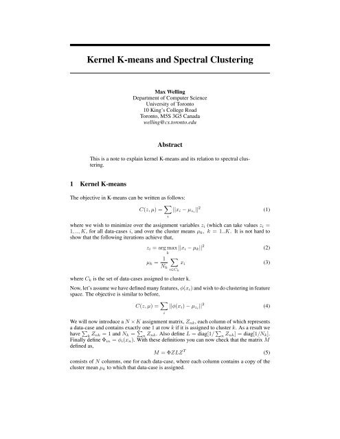 Kernel K-means and Spectral Clustering