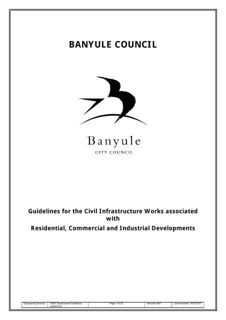BANYULE COUNCIL Guidelines for the Civil Infrastructure Works ...