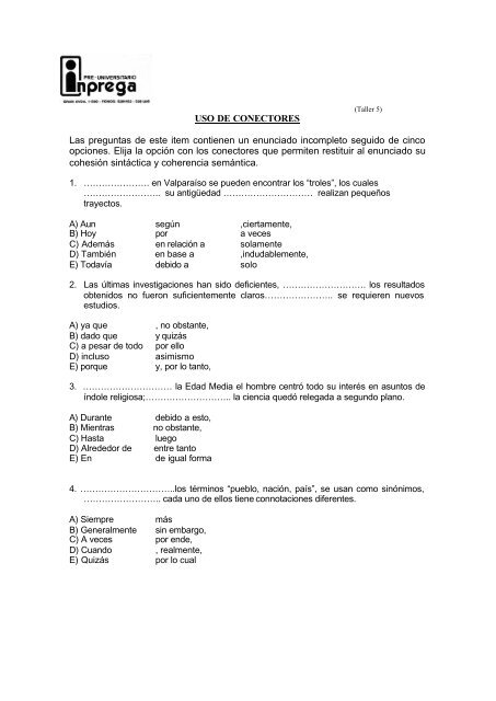 02-Ejercicios de Conectores.pdf 02-Ejercicios de Conectores.pdf