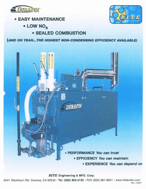 Rite Durafin brochure - California Boiler