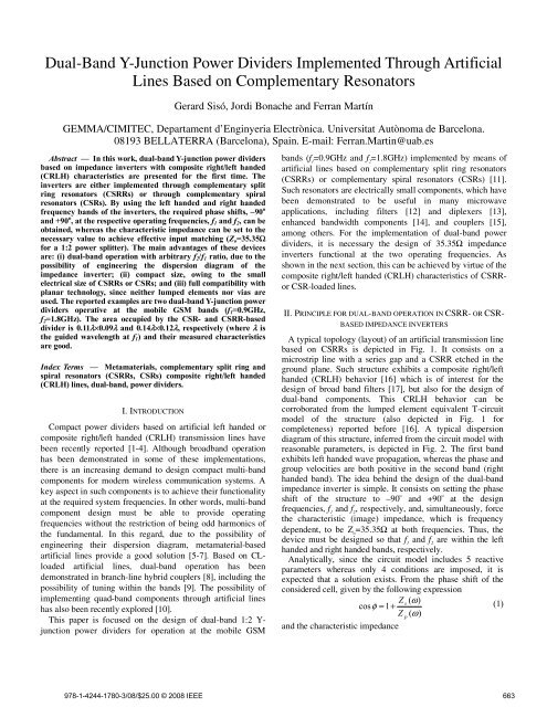 Dual-Band Y-Junction Power Dividers Implemented ... - ResearchGate