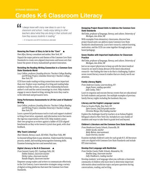 Grades K-6 Classroom Literacy