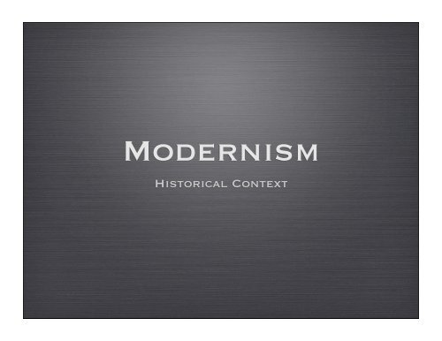 modernism timeline