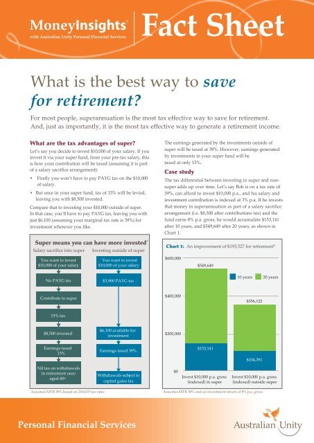 Fact Sheet - Australian Unity Personal Financial Services