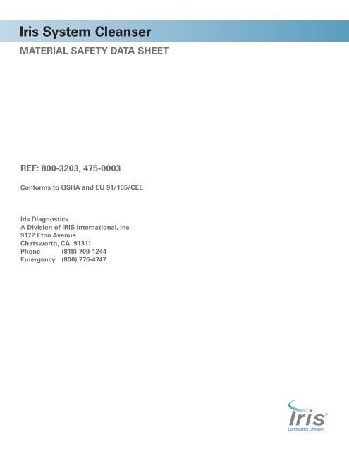 Iris System Cleanser - IRIS Diagnostics