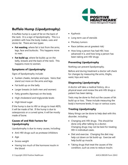 Buffalo Hump (Lipodystrophy) - Positive Healthcare