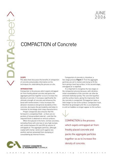 Compaction of Concrete - Cement Concrete & Aggregates Australia
