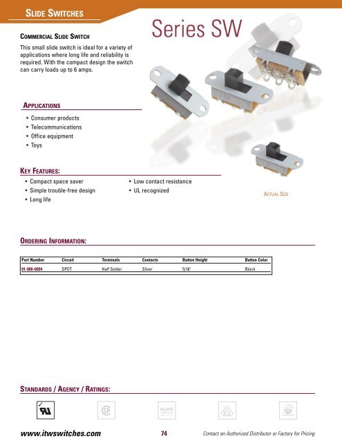 ITW Switches Product Catalog — LICON