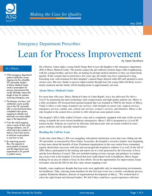 Lean for Process Improvement - Temple Fox MIS