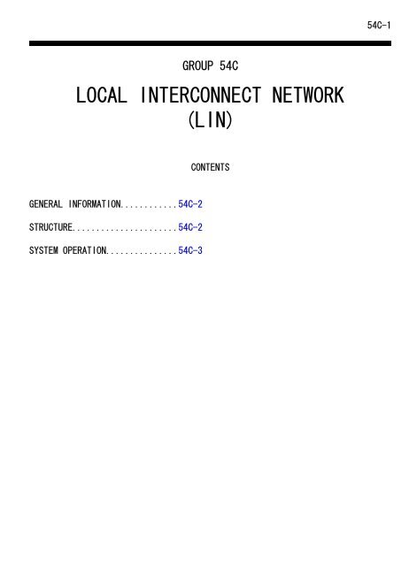 LOCAL INTERCONNECT NETWORK (LIN) - Outlander-Forum