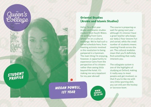 Student Profiles - The Queen's College JCR