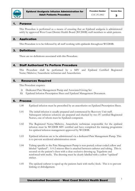 Epidural Information Sheet