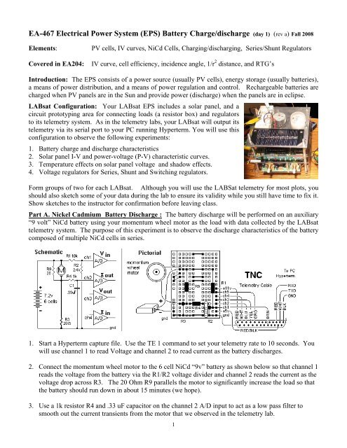 EA-467 Electrical Power System (EPS) Battery Charge ... - APRS