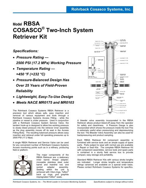 COSASCO Two-Inch System Retriever Kit - Rohrback Cosasco ...