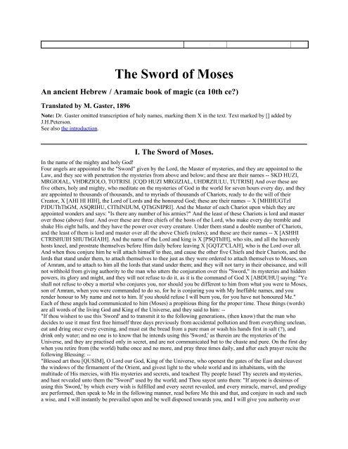The Sword of Moses