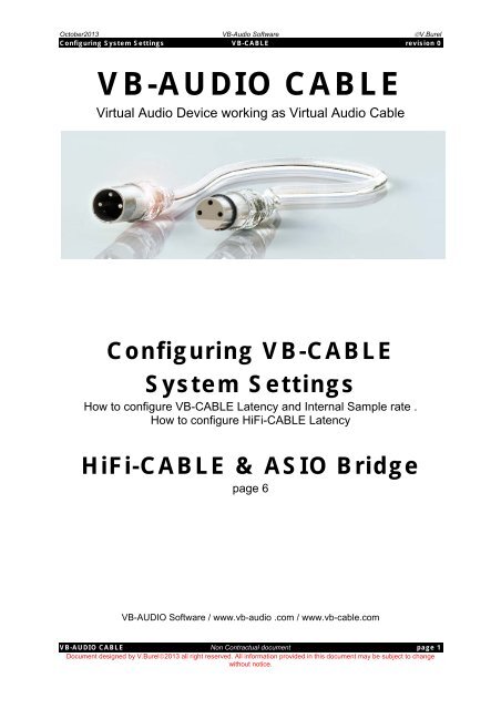 VB-CABLE Manual (PDF document). - VB-audio.com