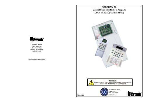 Pyronix - Sterling 10 User Manual
